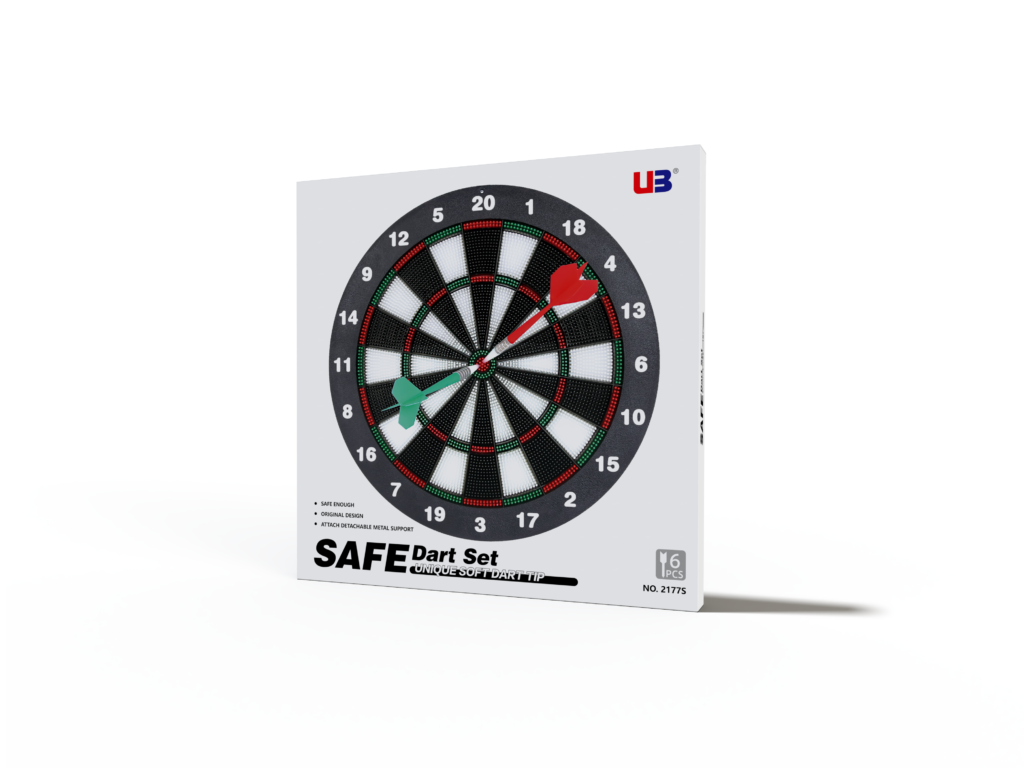 Safety Dart Set-16 Inch Rubber Dartboard Game with 6 Soft Tip Darts ...