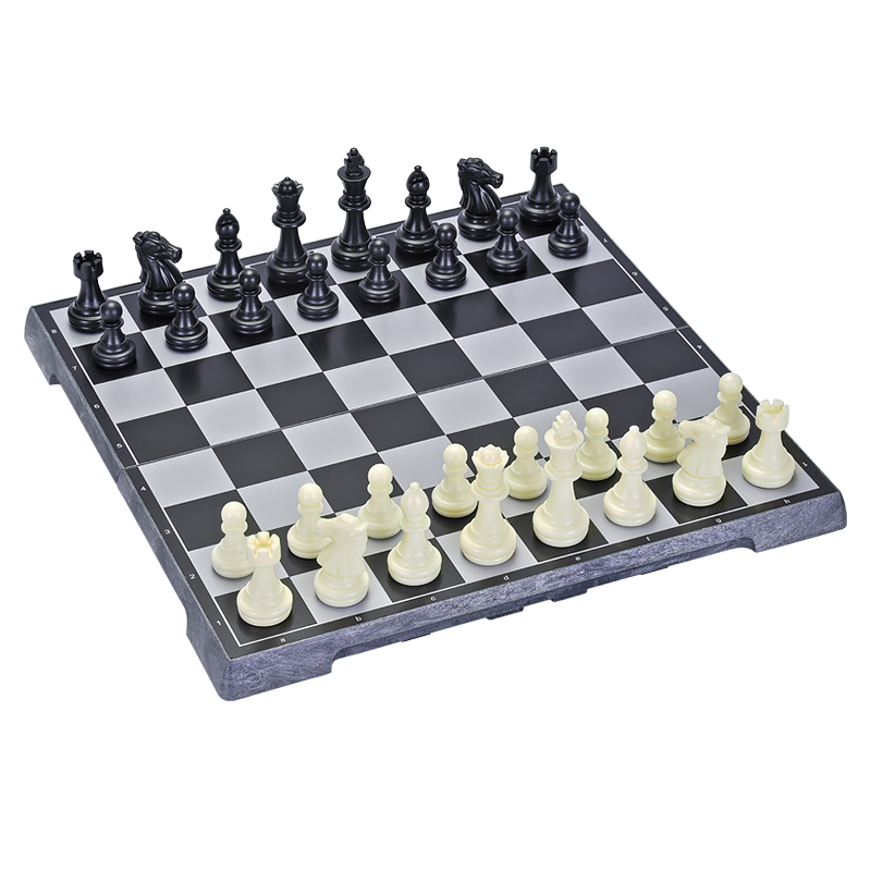 New Item 3212-B Folding Magnetic Chess With Black & White pieces ...